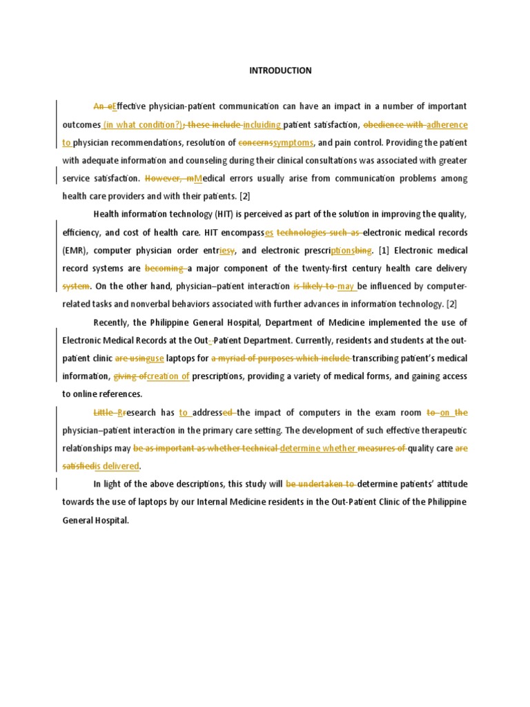 Patient Acceptance For Computer Use in Outpatient Department | PDF ...