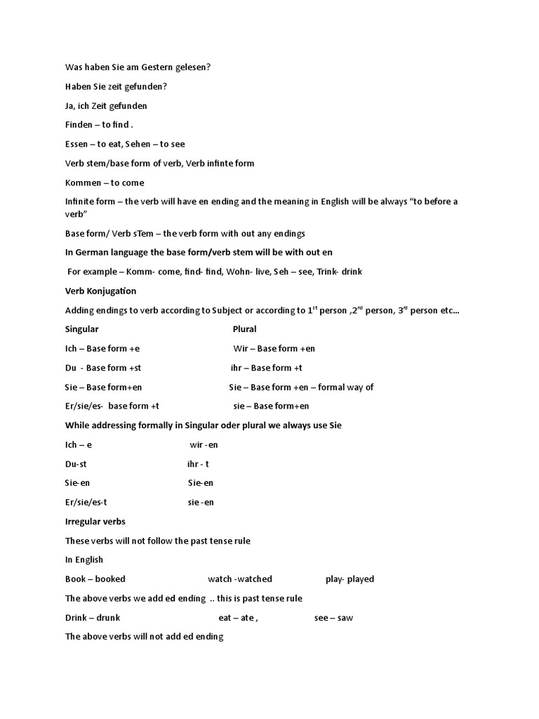 Verbs Conjugation Pdf Grammatical Conjugation Morphology