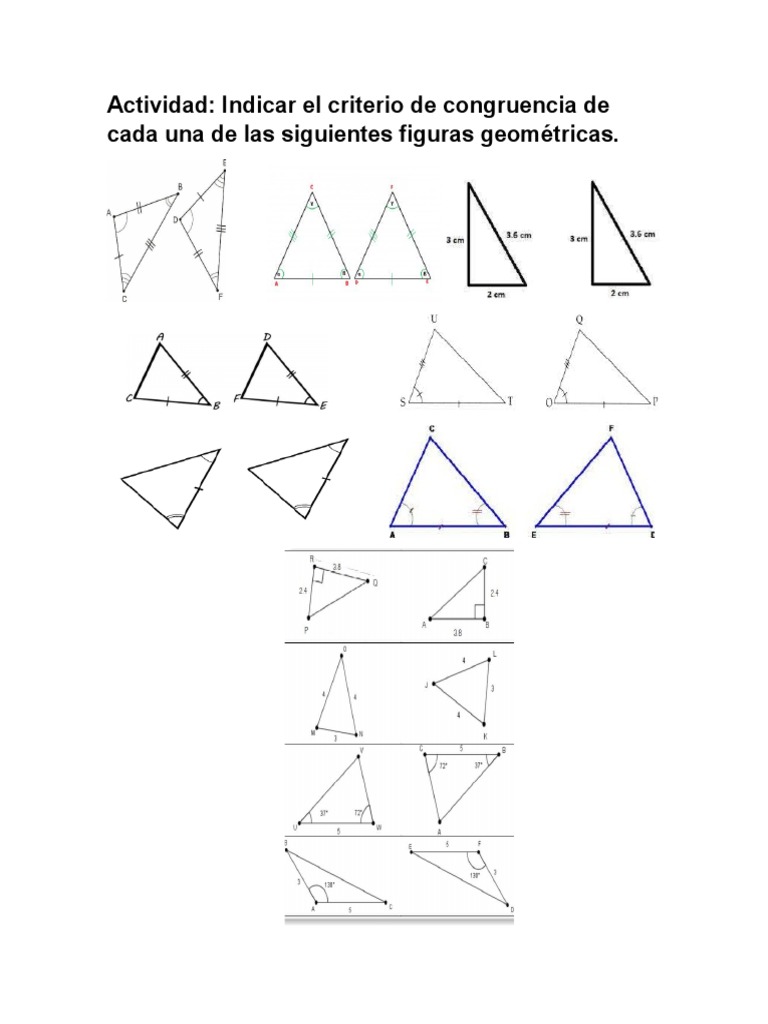Congruencia y Semejanza de Triàngulos | PDF | Triángulo | Geometría Elemental