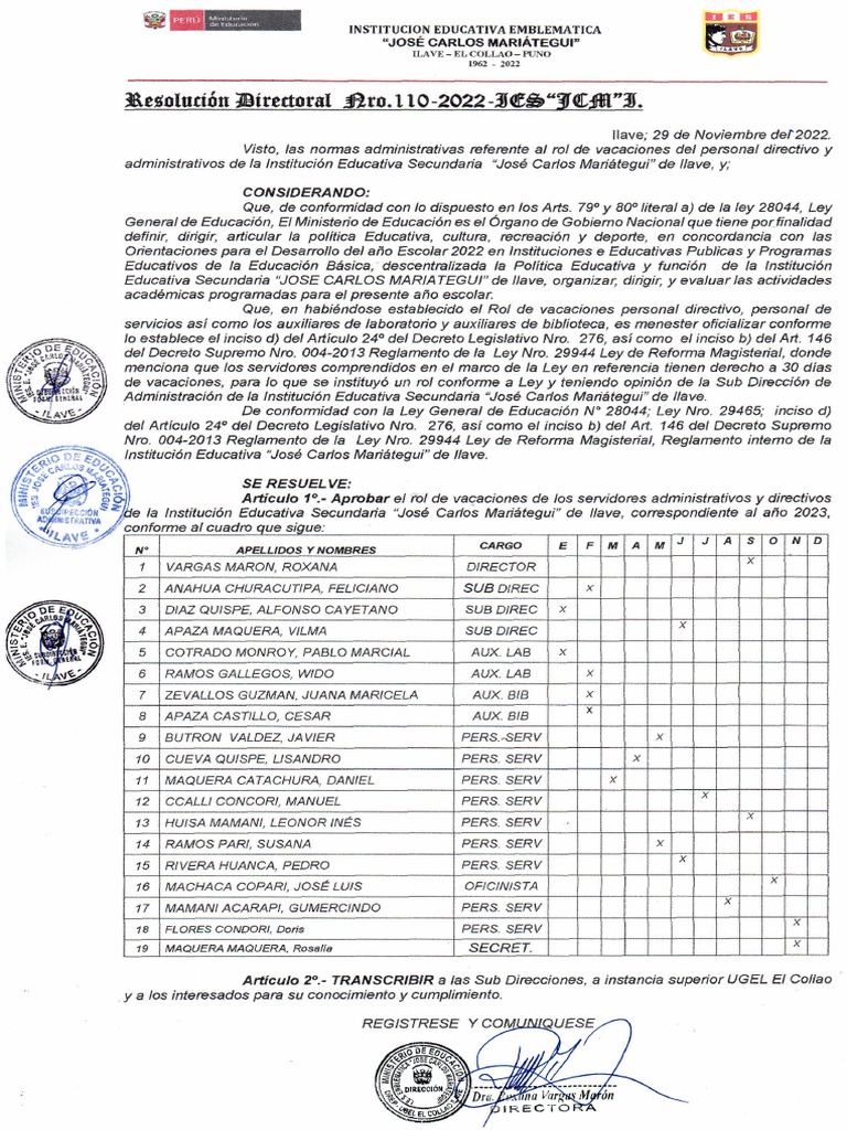 Modelo de Resolucion Directoral | PDF