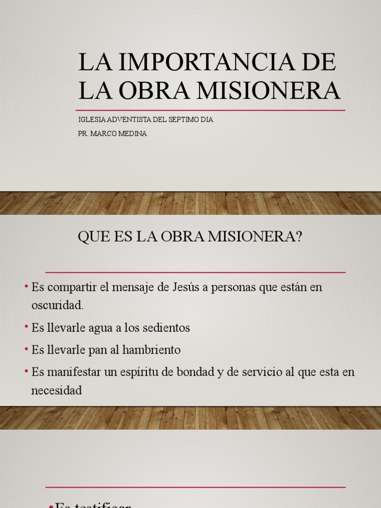 La Importancia de La Obra Misionera | PDF | Cristo (título) | Creencia ...