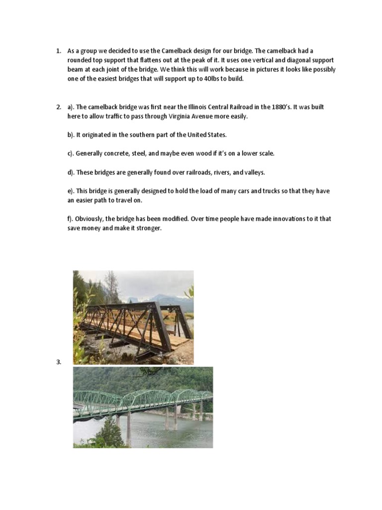 Camelback Bridge Design Overview | PDF | Travel