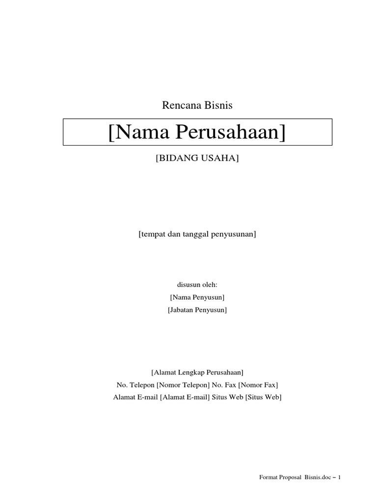 Format Proposal Bisnis | PDF