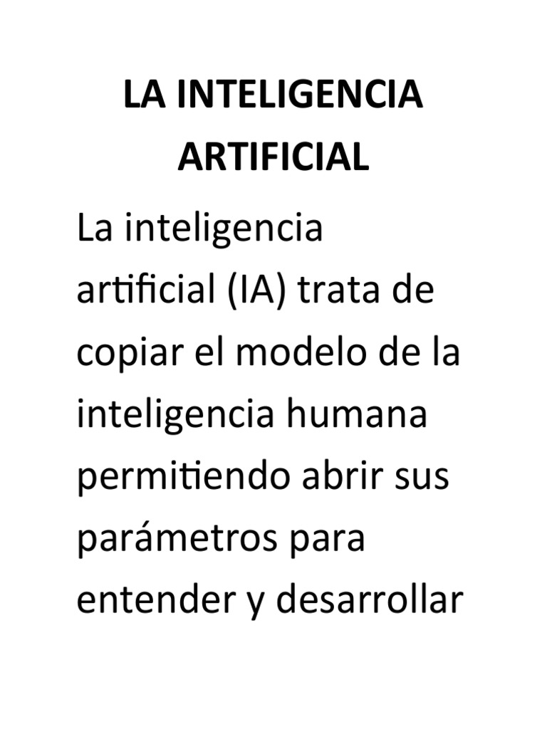 La Inteligencia Artificial | PDF