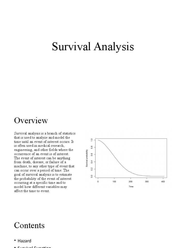Survival Analysis | PDF | Dependent And Independent Variables | Data ...