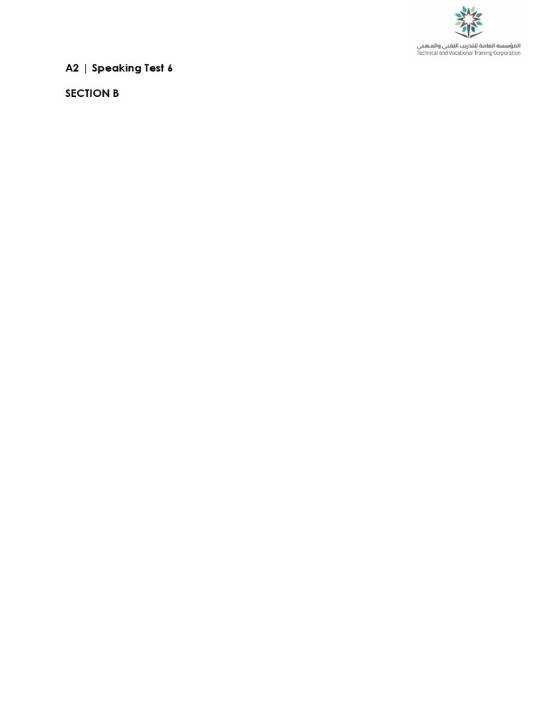 A2 Speaking Test 6 Images | PDF