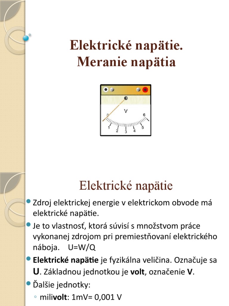 Elektrické Napätie. Meranie napätiaDK | PDF