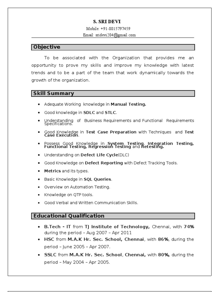 Sridevi Resume | PDF | Cloud Computing | Systems Engineering