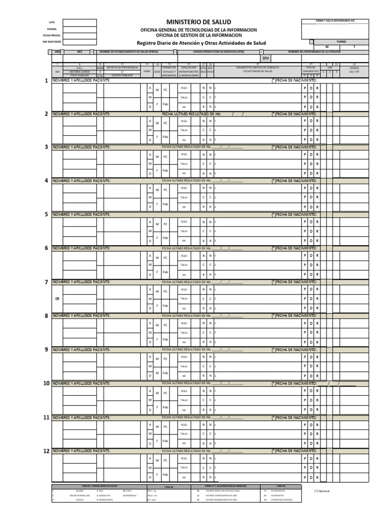 Formato His 2021 | PDF | Cuidado de la salud | Ciencias de la Salud