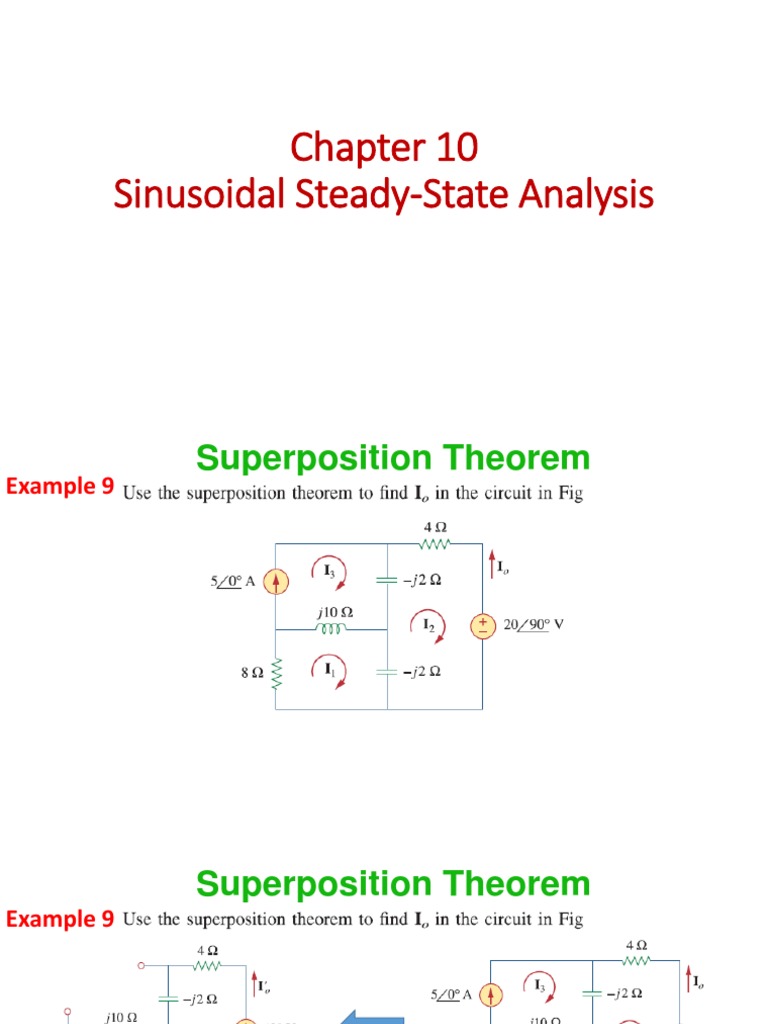 Chapter 10 Sinusoidal Steady-State Analysis - Superposition Theorem PDF | PDF