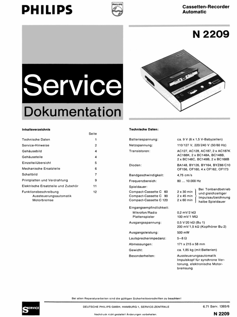 philips_cassetten-recorder_automatic_n2209 | PDF