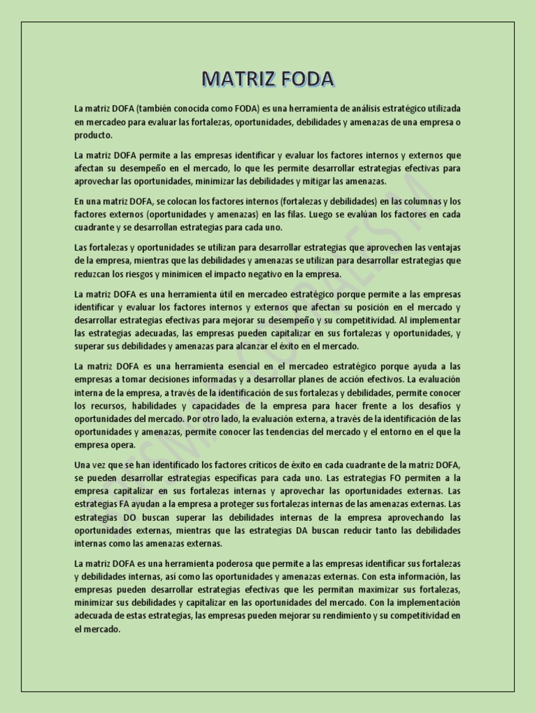 Estrategias Fo Fa Do Da Dofa Cruzada | Descargar gratis PDF | Análisis ...
