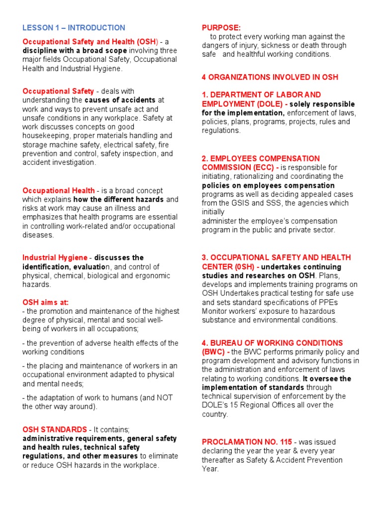 Bosh Reviewer Midterms | PDF | Occupational Safety And Health | Personal Protective Equipment