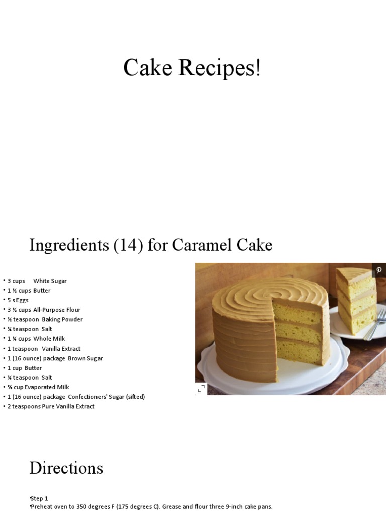 Cake Recipes! | Download Free PDF | Cakes | Baking Powder
