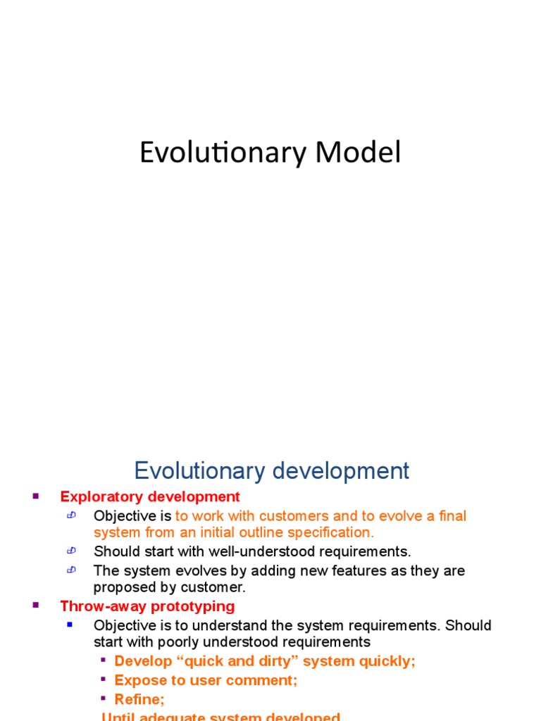 Evolutionary Model | PDF | Software Prototyping | Software Development