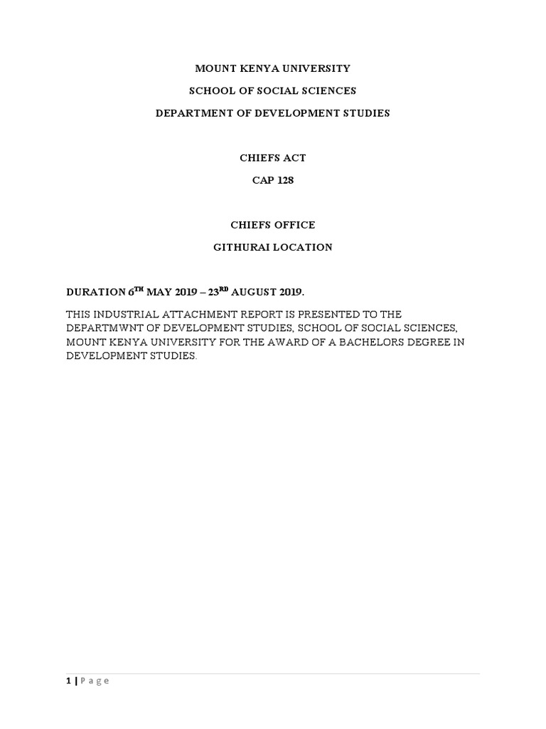 Industrial Attachment Report Overview | PDF | Attachment Theory | Crimes