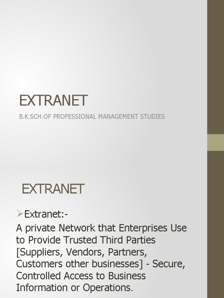 EXTRANET | PDF | Computer Network | Computer Science