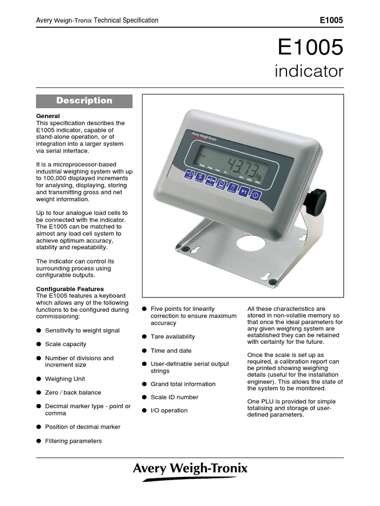 E1005 Spec | PDF | Analog To Digital Converter | Alternating Current
