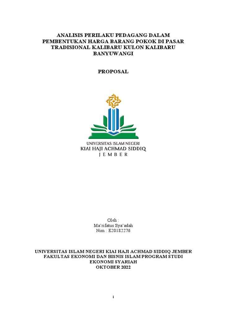 PROPOSAL MA'RIFATUS S E20182276 (Autosaved).docx | PDF