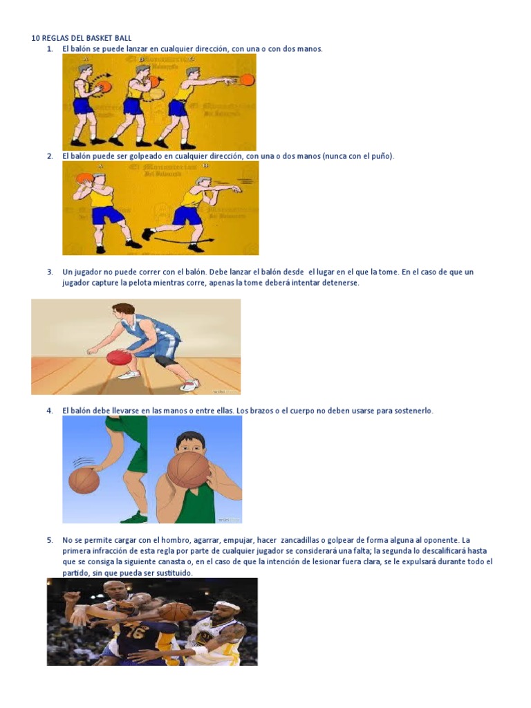 10 Reglas Del Basket Ball | PDF | Árbitro | Deportes