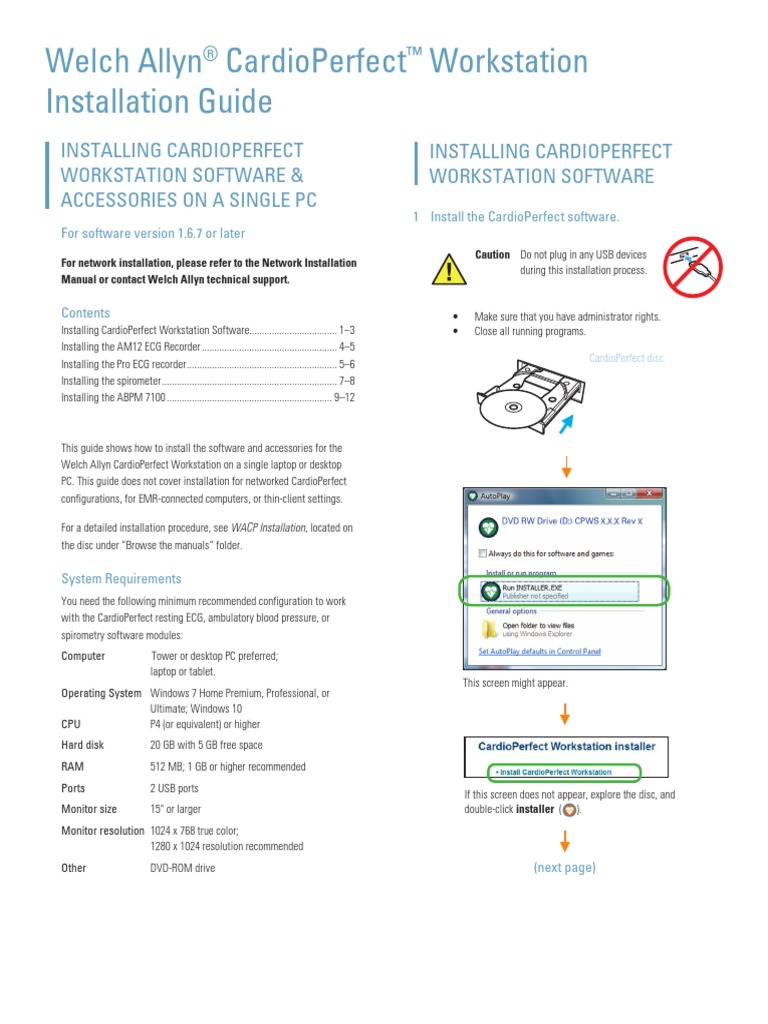 Installation Guide Welch Allyn Cardioperfect PDF | PDF | Personal ...