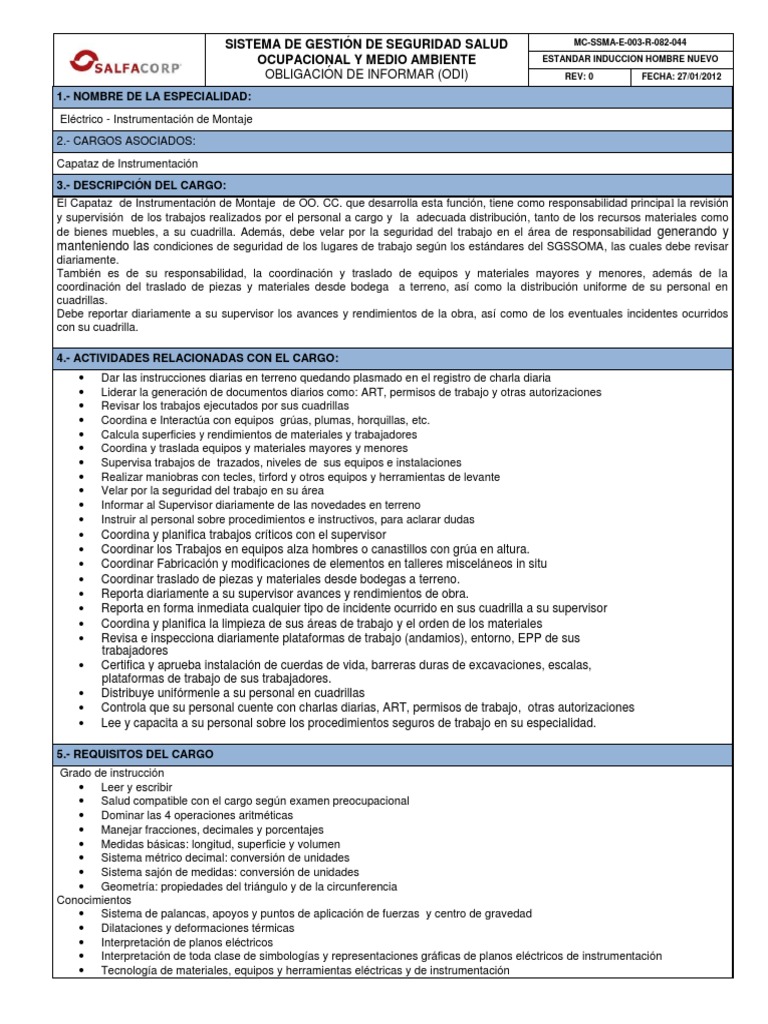 Odi - Instrumentacion - Capataz PDF | PDF