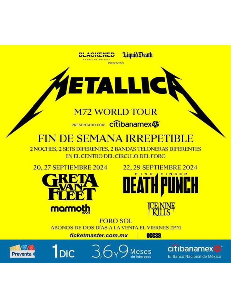 Metallica 2024 Mexico M72 Tour Flyer 768x768 | PDF