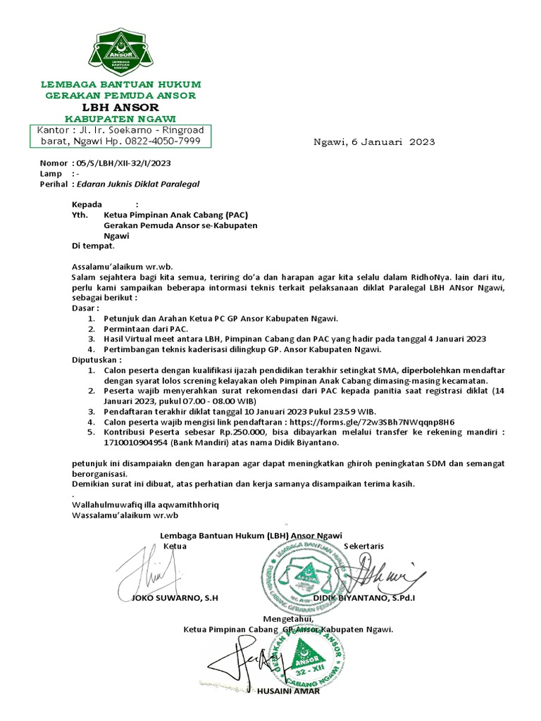 Revisi Surat LBH | PDF | Hukum