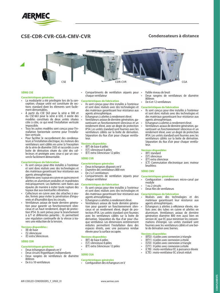 Air-Cooled-Condensers F Un50 01 | PDF | Puissance (physique) | Métrologie