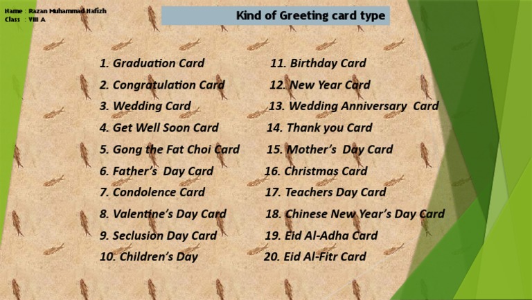 Kind of Greeting Card Type | PDF