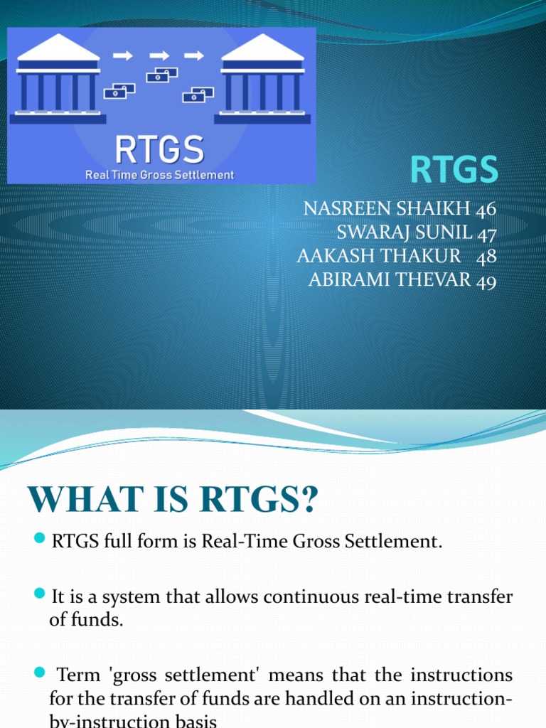 RTGS | PDF | Services (Economics) | Banking Technology