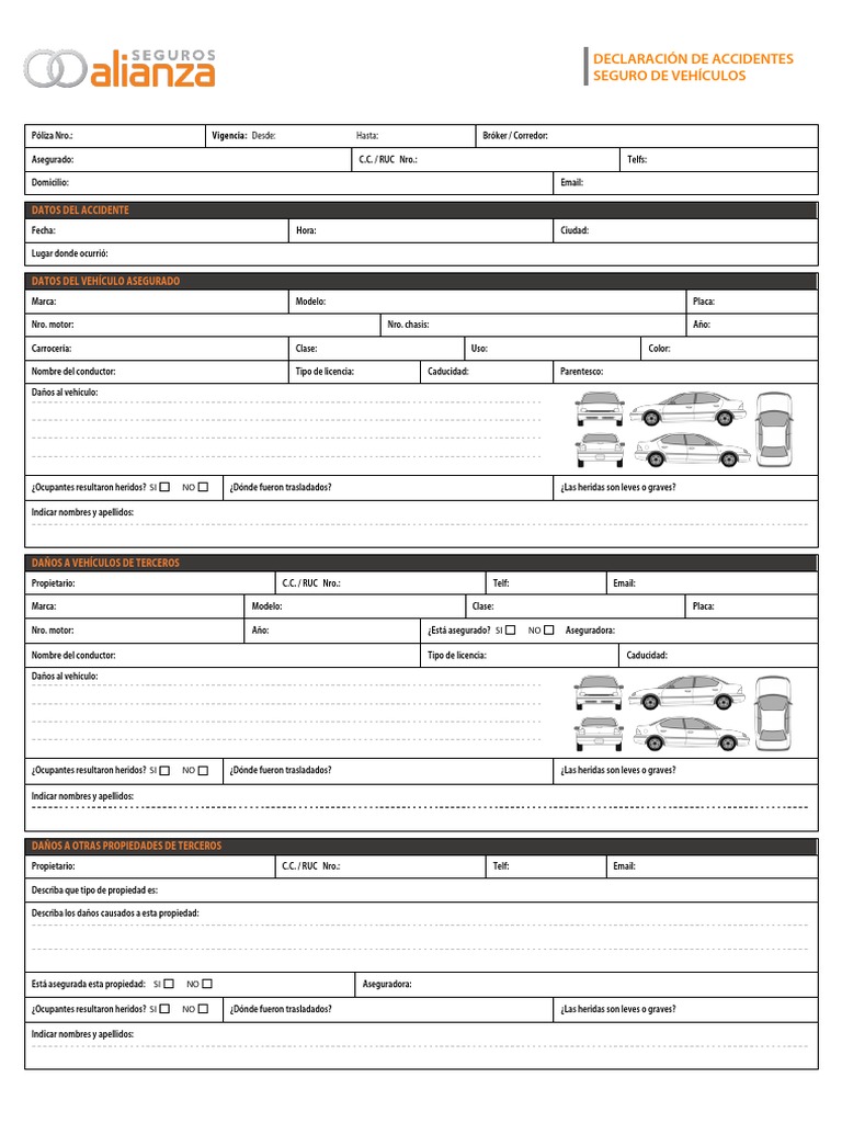 Formulario de Siniestros VH | PDF | Vehículos