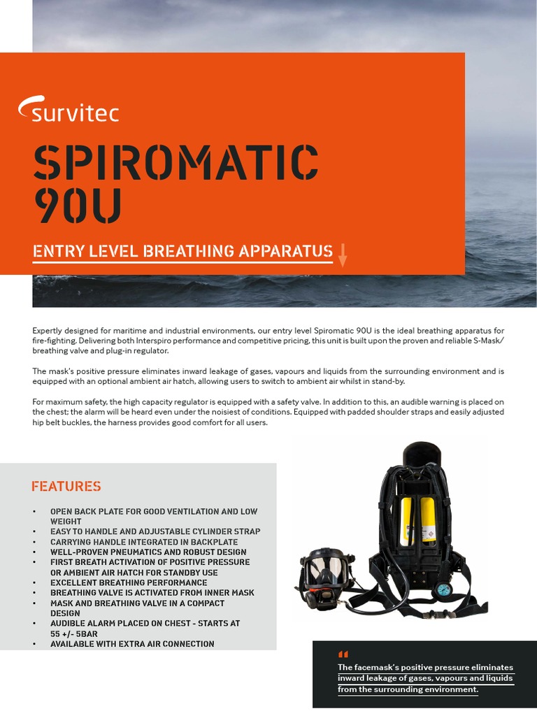 SG Interspiro Spiromatic 90u Datasheet | PDF | Equipment | Gases