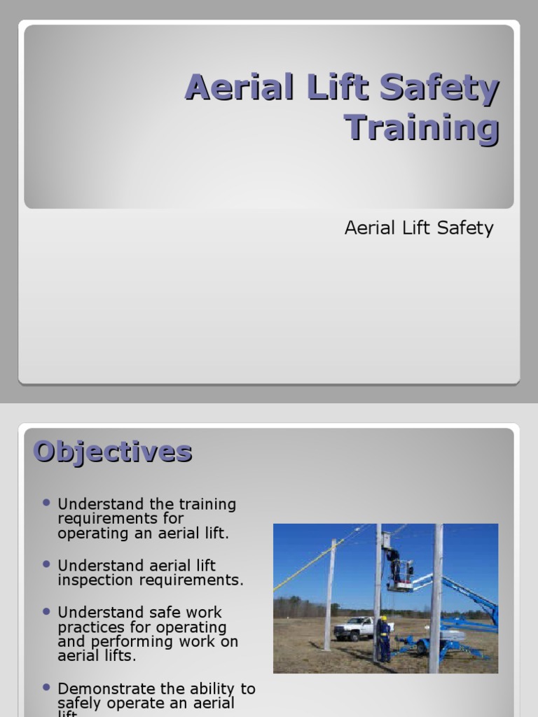 Aerial Lift Safety Training Guide | PDF | Leak | Manufactured Goods