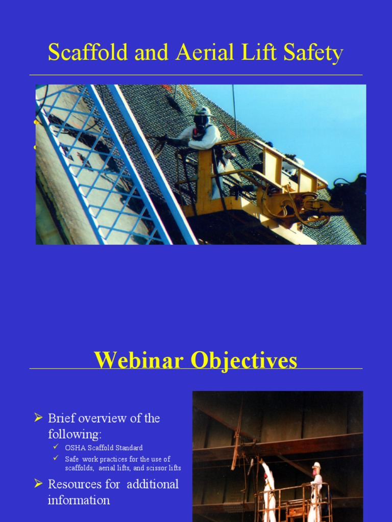 Scaffold and Aerial Lift Safety Guide | PDF | Scaffolding | Occupational Safety And Health ...