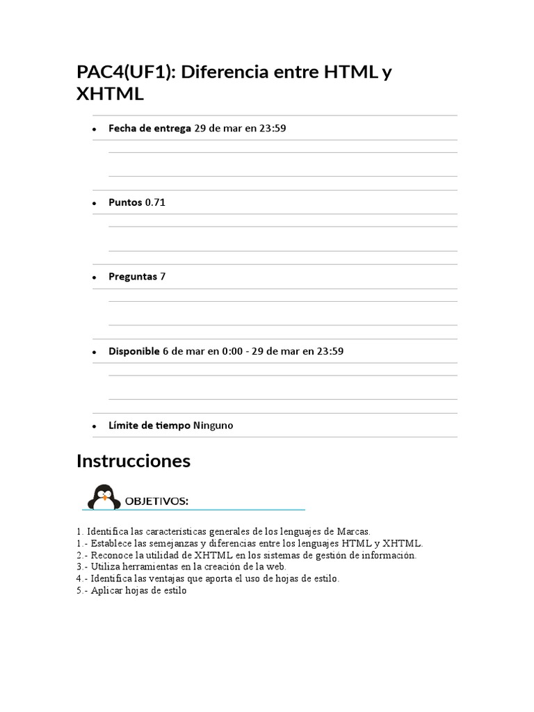 PACs 4 Lenguajes de Marcas | PDF | HTML | Xml