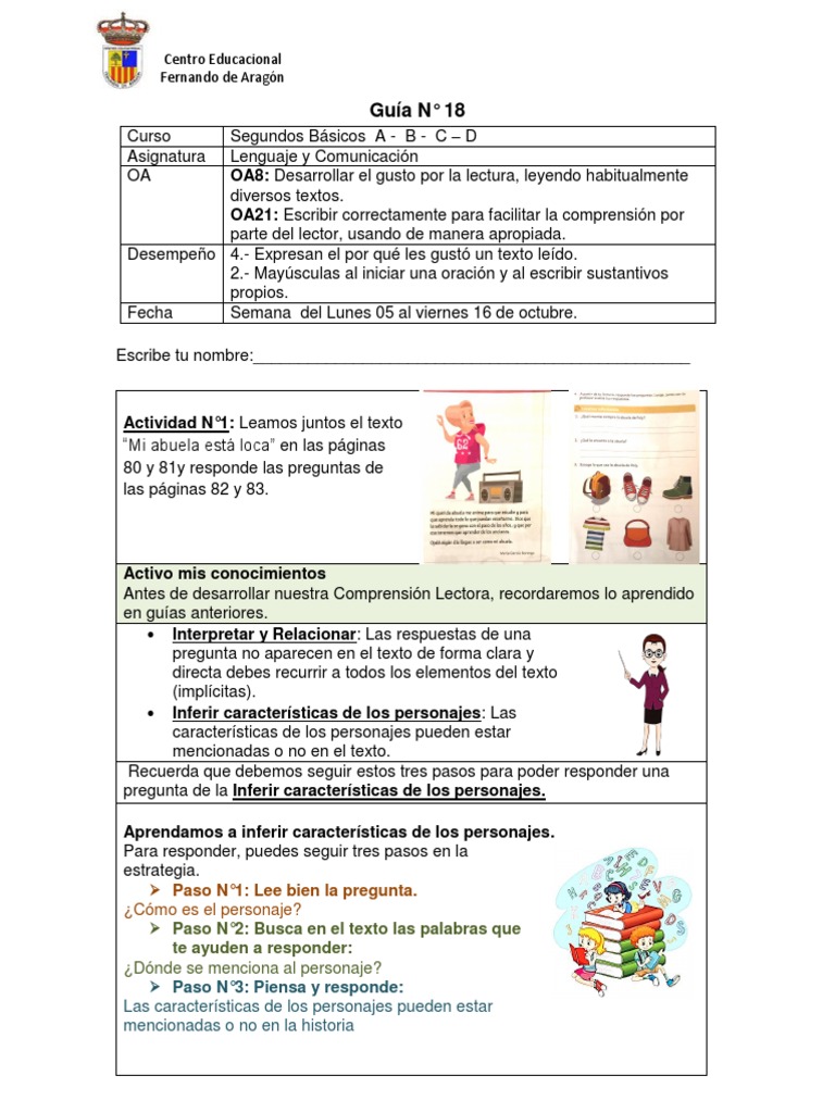 Comprensión Lectora: La Abuelita Ramona | PDF