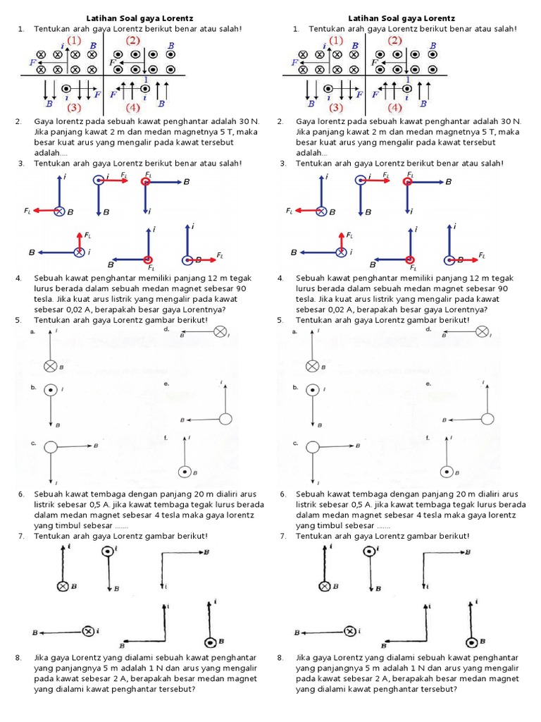 Latihan Soal gaya Lorentz | PDF