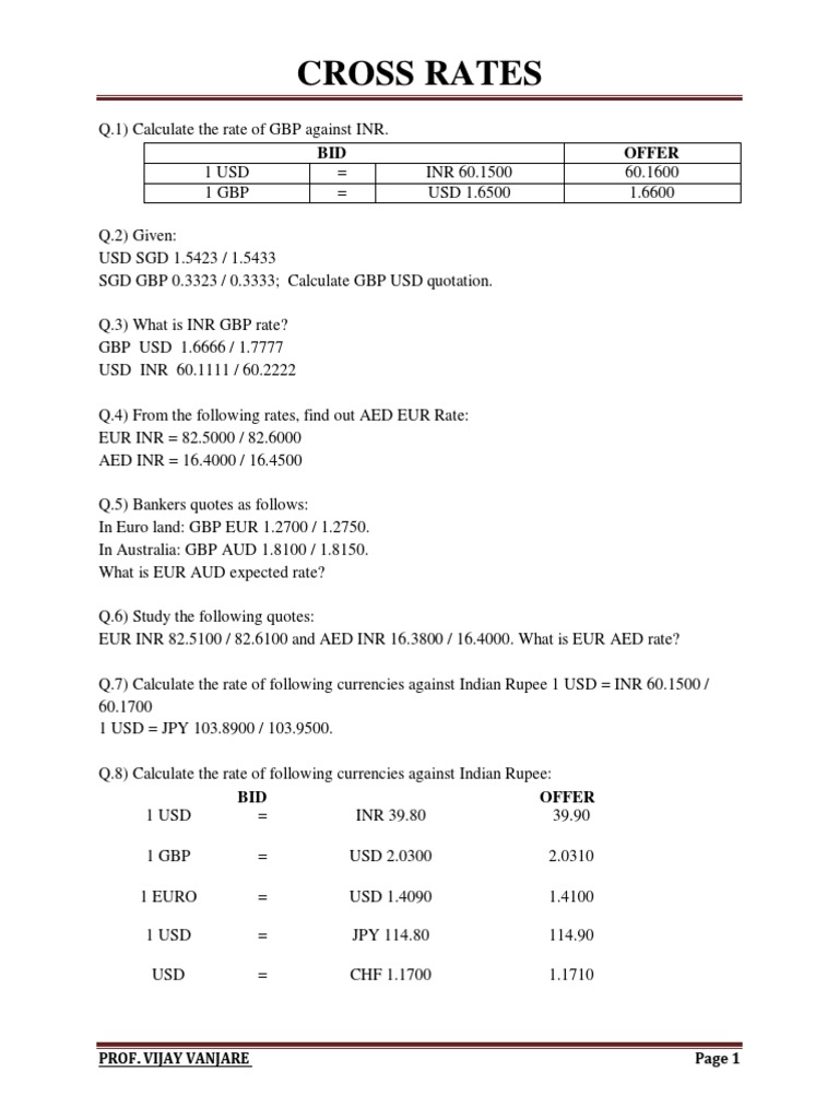 Cross Rate-1 | PDF