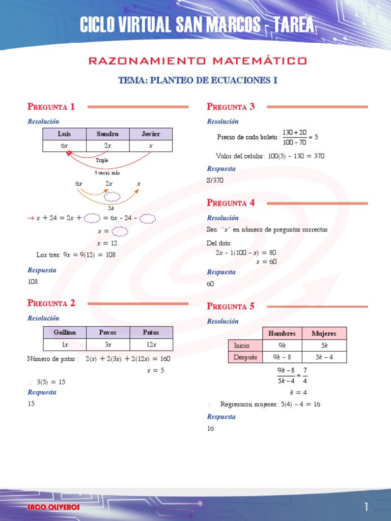 5 - RM - 5° PRE - Cap 6 - Tarea - 22 | PDF