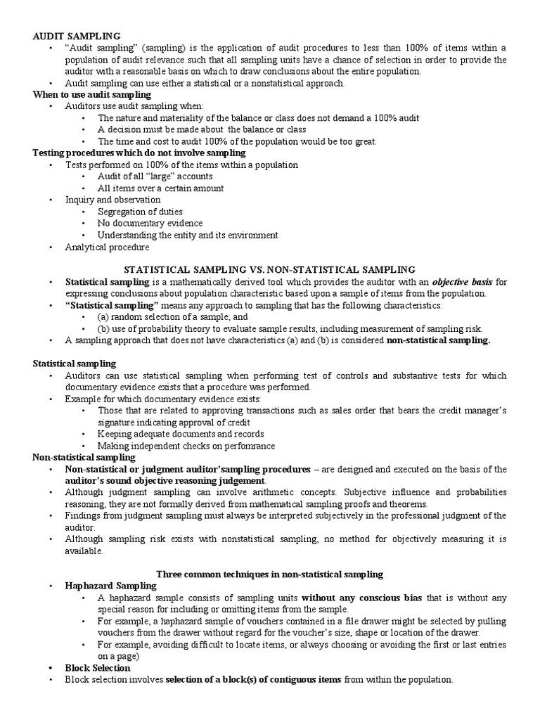 Audit Sampling | PDF | Audit | Sampling (Statistics)