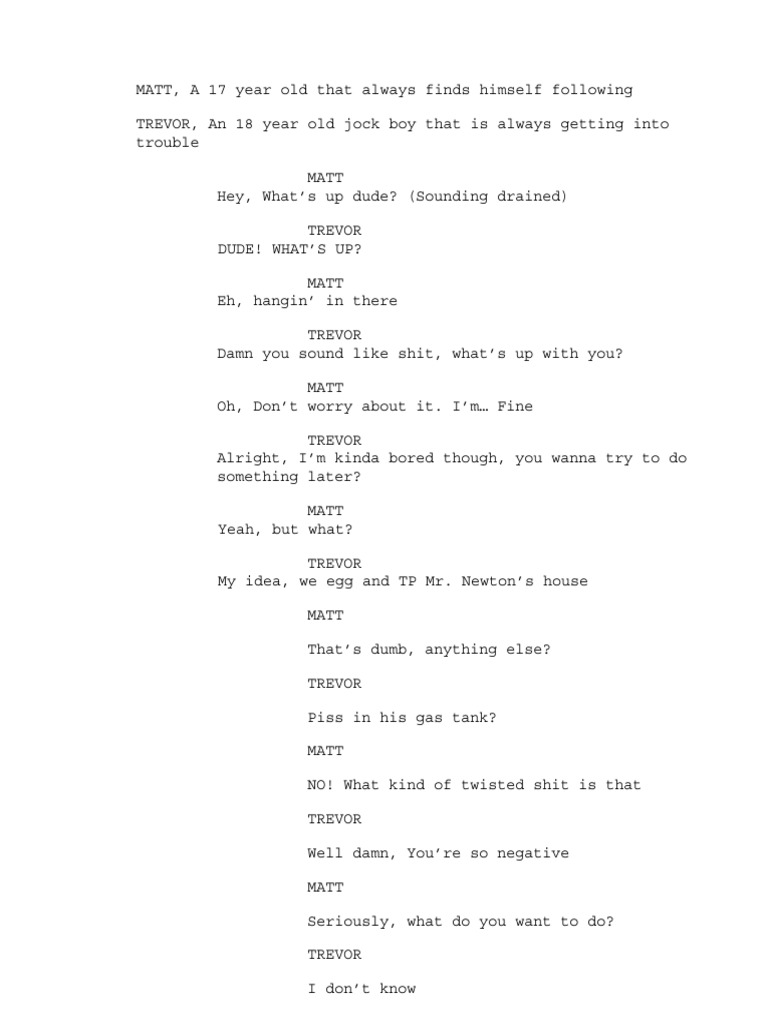 Darkness Within Screenplay Script | PDF