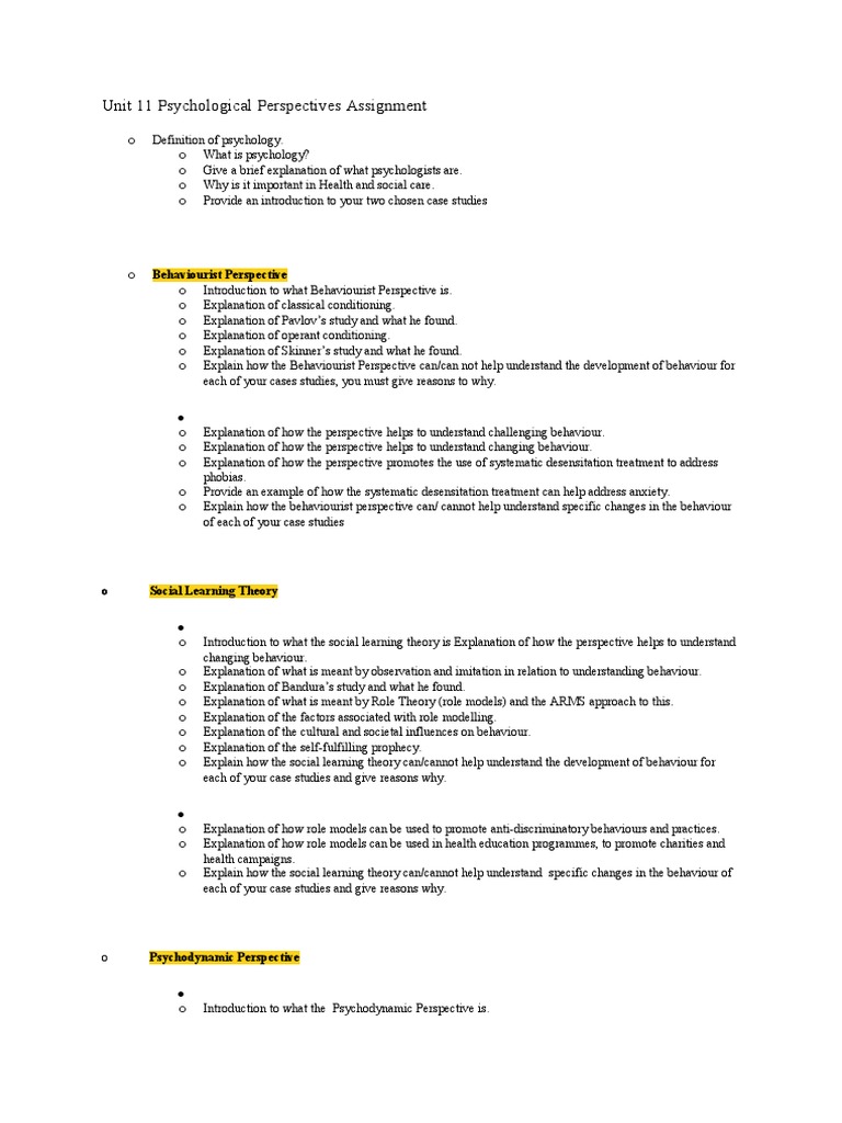 Unit 11 Official Guide Sheet | PDF | Psychotherapy | Behaviorism