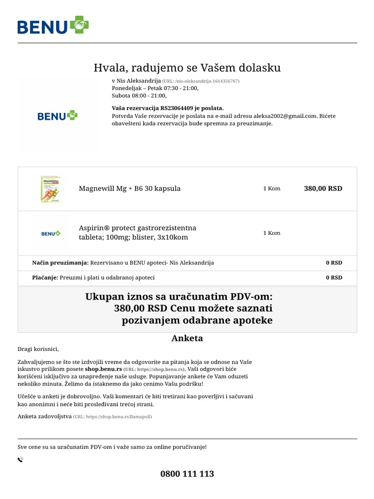 Order Completion - SHOP - BENU.RS | PDF