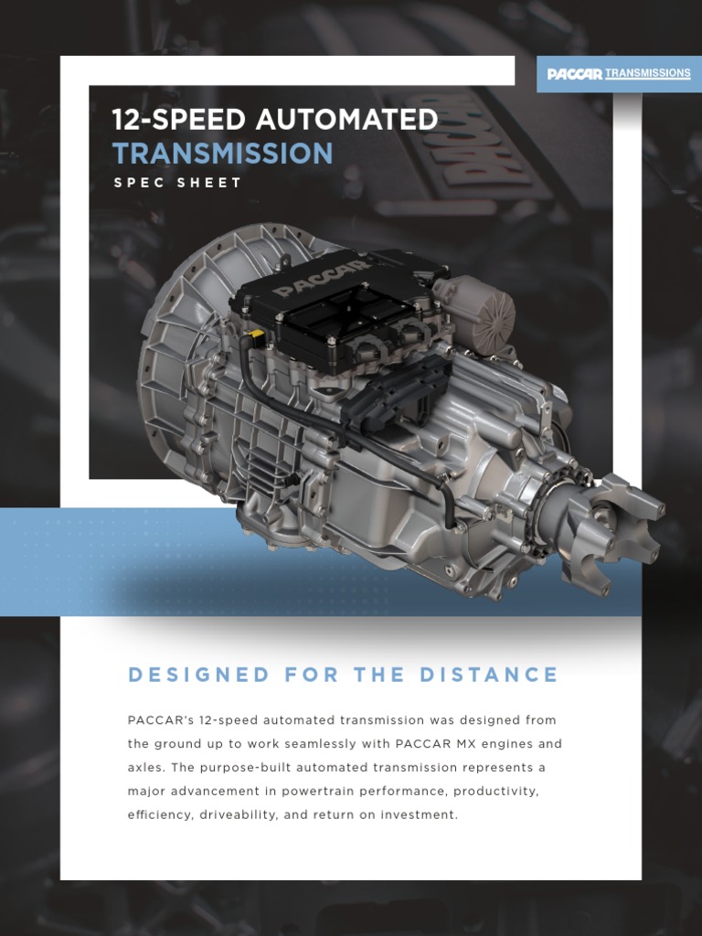 Paccar 12-Speed Transmission Spec Sheet 2020 | PDF