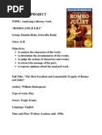 Act 5 Summary of Romeo and Juliet | PDF | Characters In Romeo And Juliet