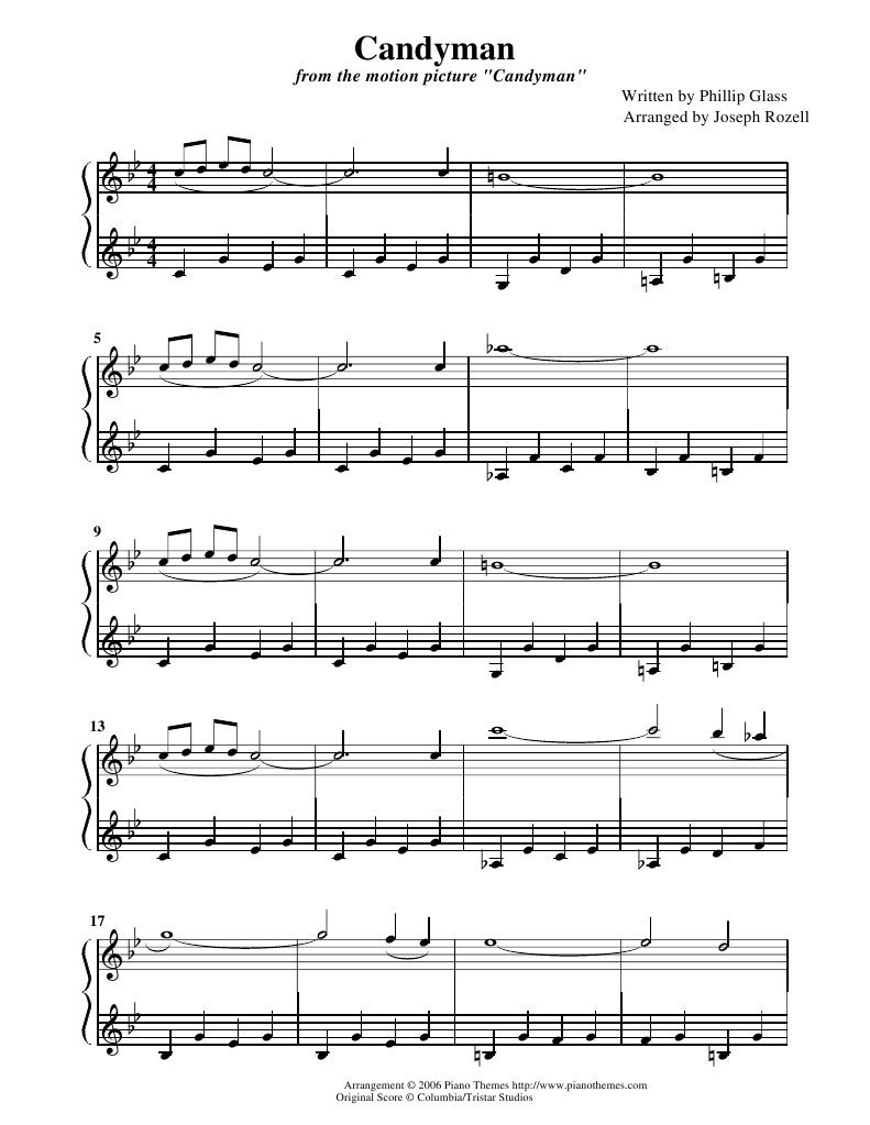 Candyman Main Theme Sheetzbox | PDF