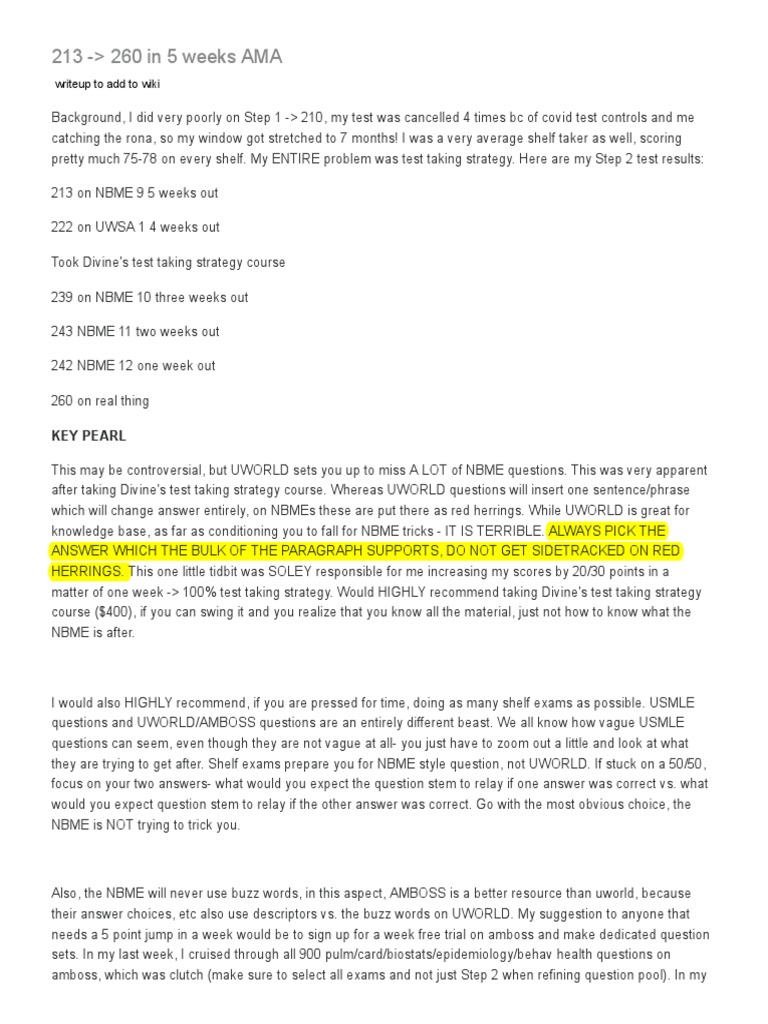 213 - 260 in 5 Weeks AMA - Step2 | PDF | United States Medical ...