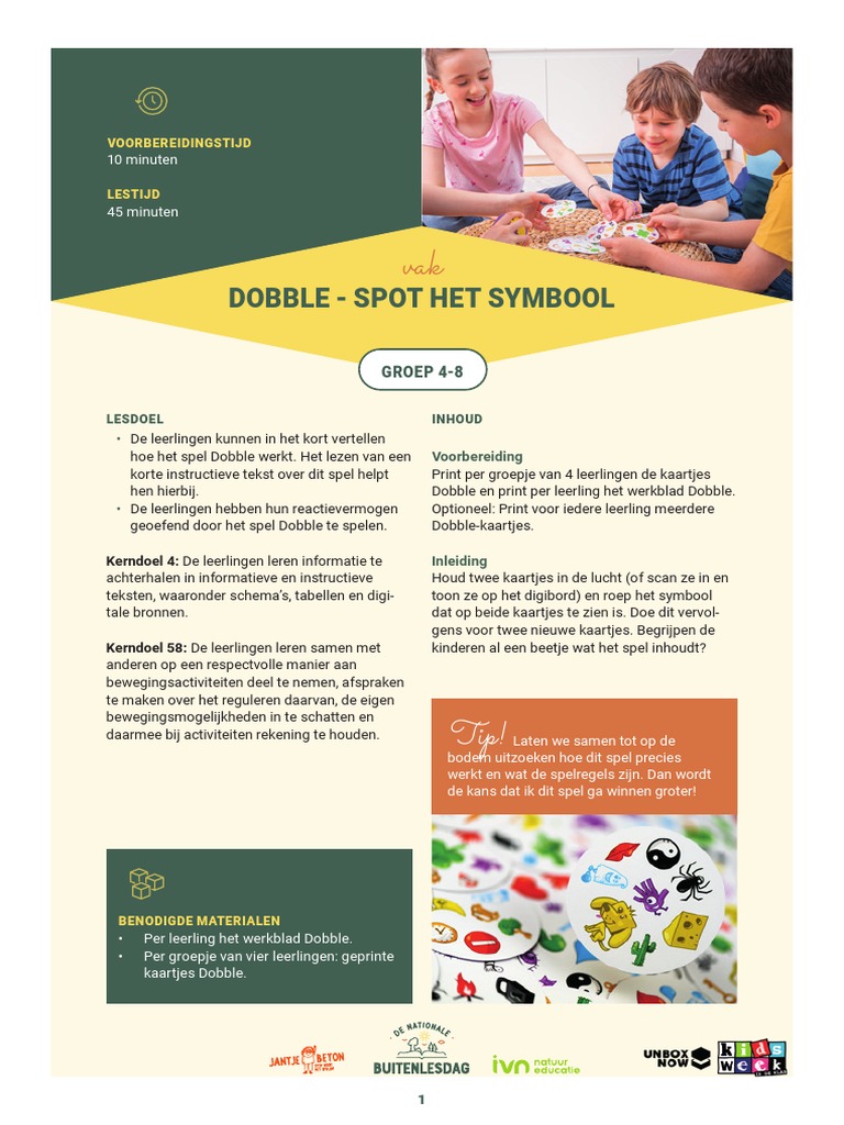 Lesmateriaal Dobble PDF | PDF