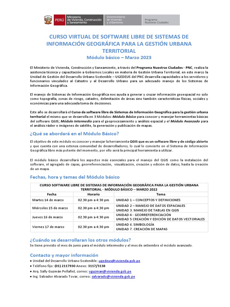 Presentacion Curso Virtual Sig - Modulo Basico Sig - Marzo 2023 PDF | PDF | Sistema de ...